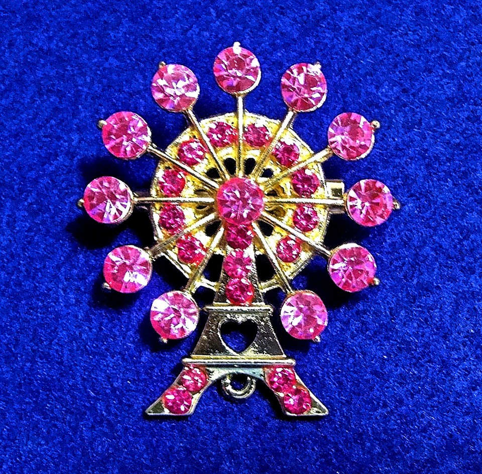 Pink FERRIS WHEEL Rhinestone CIRCUS Amusement THEME Park Eiffel ...