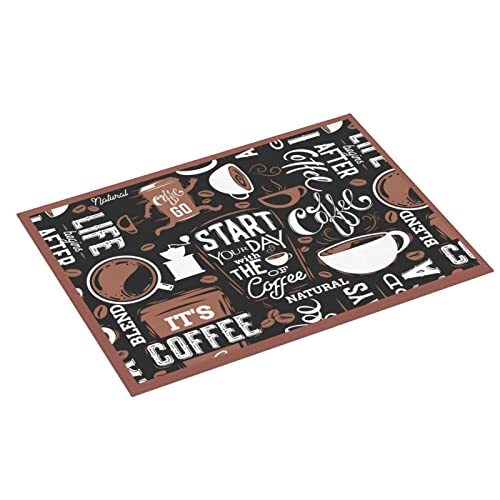 Coffee Coffee Mat Rubber Absorbent Dish Drying Mat For Kitchen Counter ...