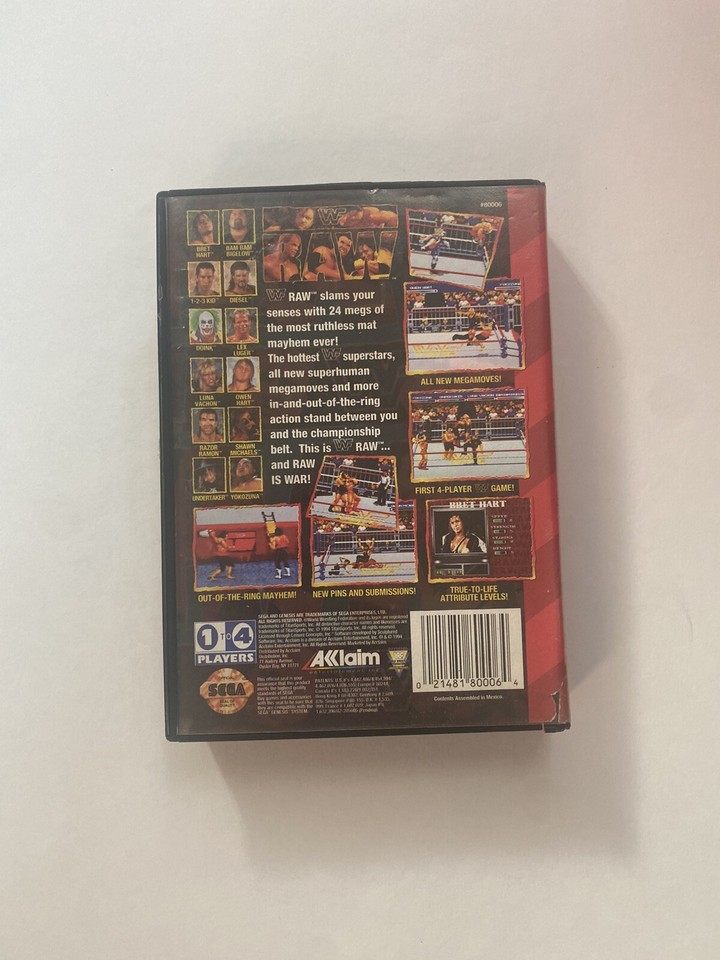 Sega Genesis WWF RAW 1994 Tested Working Game No Manual | eBay