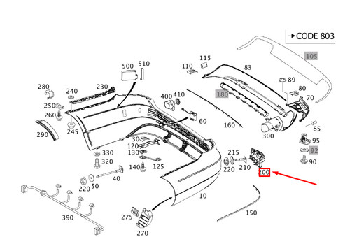 NEW MERCEDES-BENZ E W212 REAR LEFT BUMPER CARRIER A2128800103 ORIGINAL ...