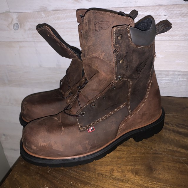 Red Wing 4200 Size 11.5 D 8" Lace up Steel Toe Waterproof Work BOOTS ...