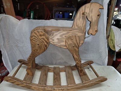 LARGE HANDCRAFTED SOLID OAK ROCKING HORSE | eBay