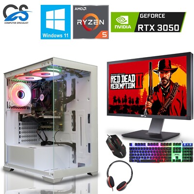 FAST AMD Ryzen 5 5500GT Gaming PC Bundle 16GB DDR4 RTX 3050 1TB M.2 ...