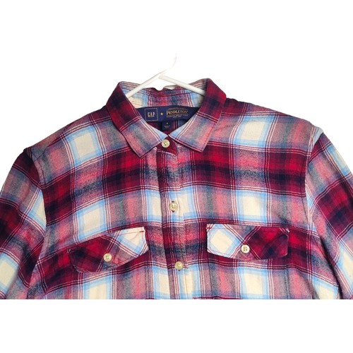GAP + PENDLETON Plaid Flannel Boyfriend Pocket Shirt Red Size Small Outdoors | eBay