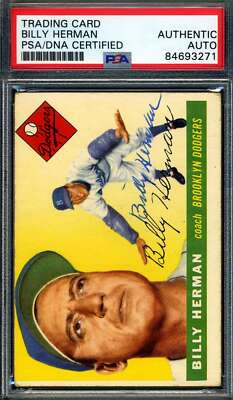 Billy Herman PSA DNA Signed 1955 Topps Autograph | eBay