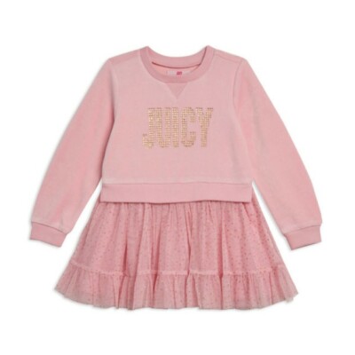 Juicy By Juicy Couture Baby Girls' Pink Velour/Tulle Tutu Dress 24M NEW ...