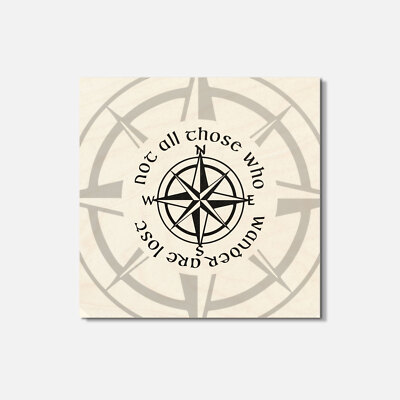 Not All Those Who Wander Compass 4'' X 4'' Square Wooden Coaster | eBay