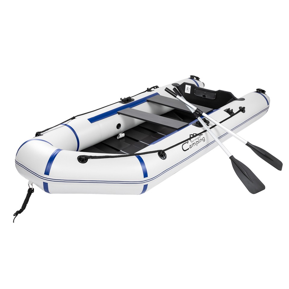 10ft Inflatable Fishing Boat Raft Dinghy Pontoon with Foot Pump Paddles ...