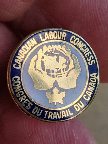 CANADIAN LABOUR CONGRESS VINTAGE LAPEL PIN SCREWBACK UNION MADE PIN Z12 ...