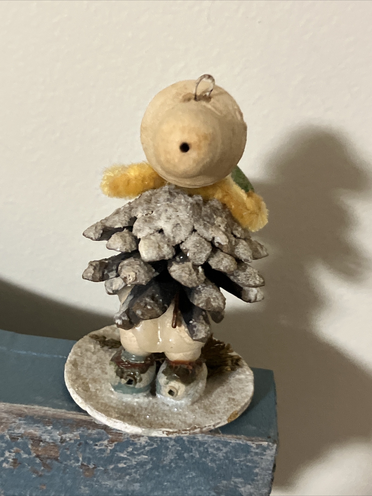 VTG X-MAS Ornament Rare Camping Putz Gnome Pinecone Chenille West ...