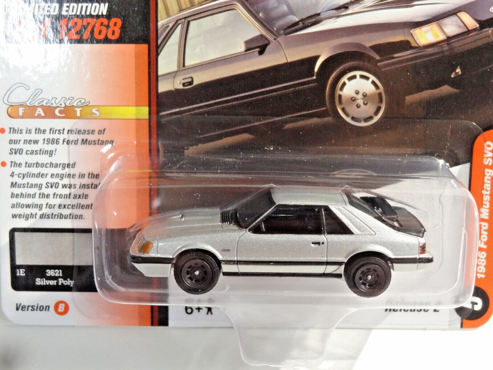 JOHNNY LIGHTNING - CLASSIC GOLD - SILVER POLY - 1986 FORD MUSTANG SVO ...