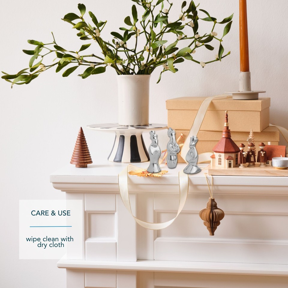 Nambe Miniature Metal Alloy Nativity Figurines Christmas Décor - Three ...