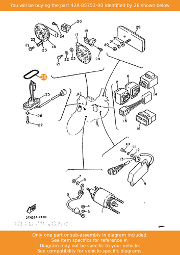 YAMAHA Gasket, Sender Unit, 42X-85753-00 OEM FZR1000 XV535 XV1100 ...