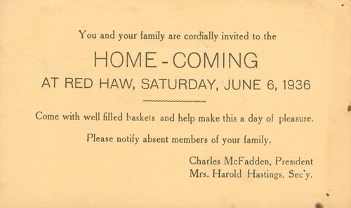 1936 Red Haw Ashland County Ohio Homecoming Postcard Picnic Baskets ...