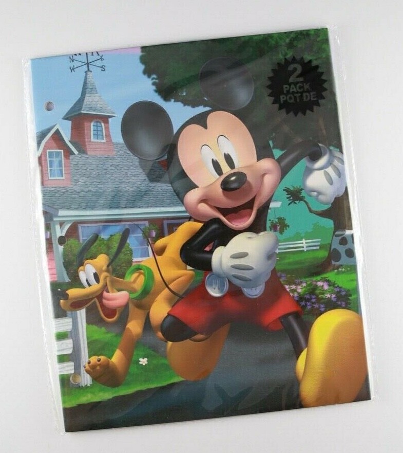 Disney Mickey Mouse Portfolios Paper Folders 3 Hole Punched Pack of 2 ...