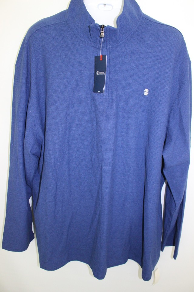 IZOD BLUE L/S 1/2 ZIP PULLOVER SWEATSHIRT SZ:4XLT 4XT NWT | eBay