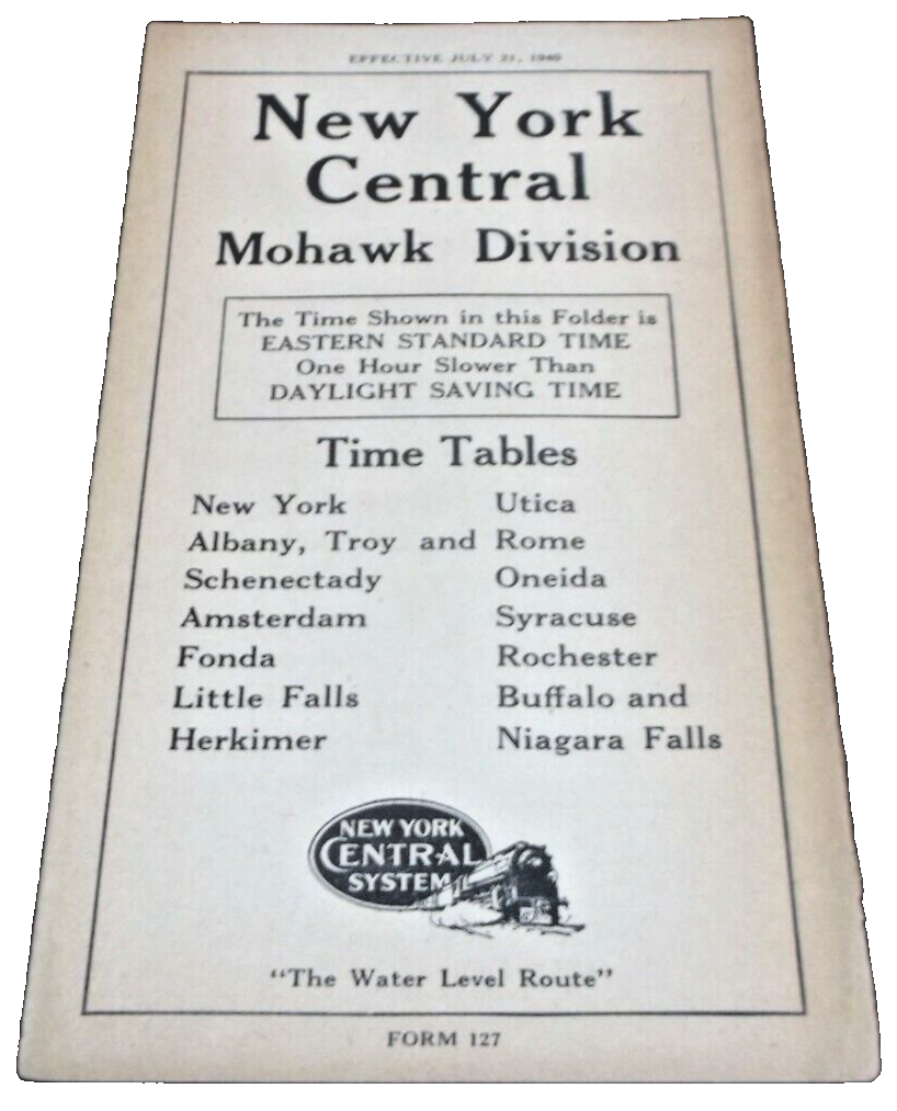 JULY 1940 NYC NEW YORK CENTRAL MOHAWK DIVISION PUBLIC TIMETABLE | eBay