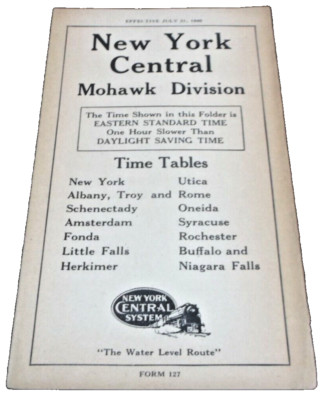 JULY 1940 NYC NEW YORK CENTRAL MOHAWK DIVISION PUBLIC TIMETABLE | eBay