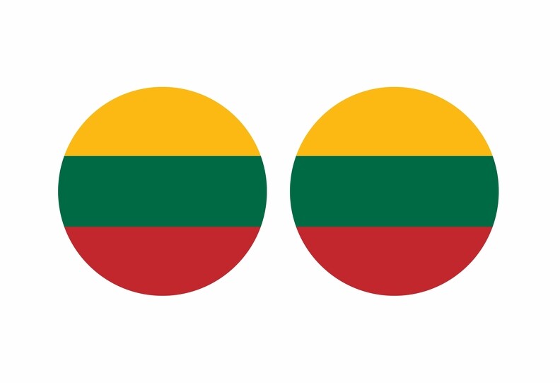 2x sticker flag decal round vinyl national circle roundel lithuania ...