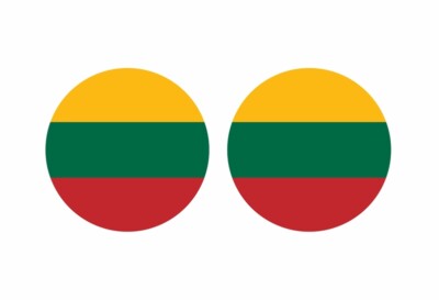 2x sticker flag decal round vinyl national circle roundel lithuania ...