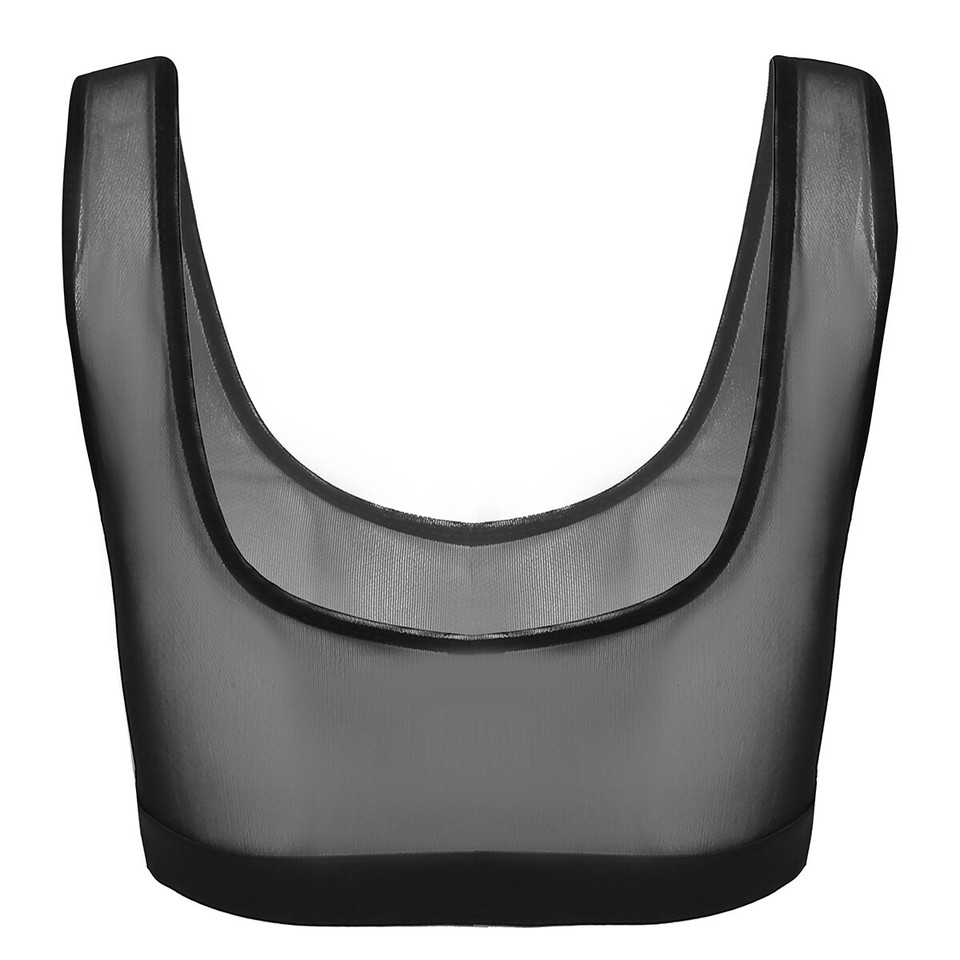 Freebily Women Mesh Sleeveless Sheer Bra See Through Bralette Tank Top ...