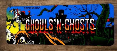 Ghouls N Ghosts Arcade 4x12 Metal Wall Video Game Marquee Banner Sign ...