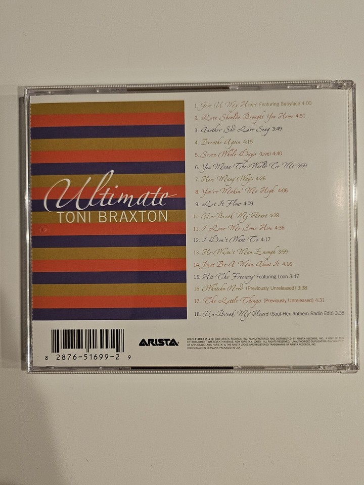 Ultimate Toni Braxton by Toni Braxton (CD, Nov-2003, Arista ...