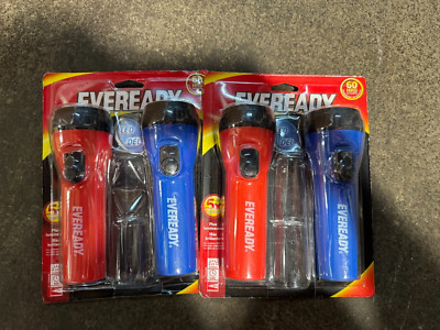 Eveready LED Flashlight 4-Pack Red & Blue 60 Hours OPEN BOX | eBay