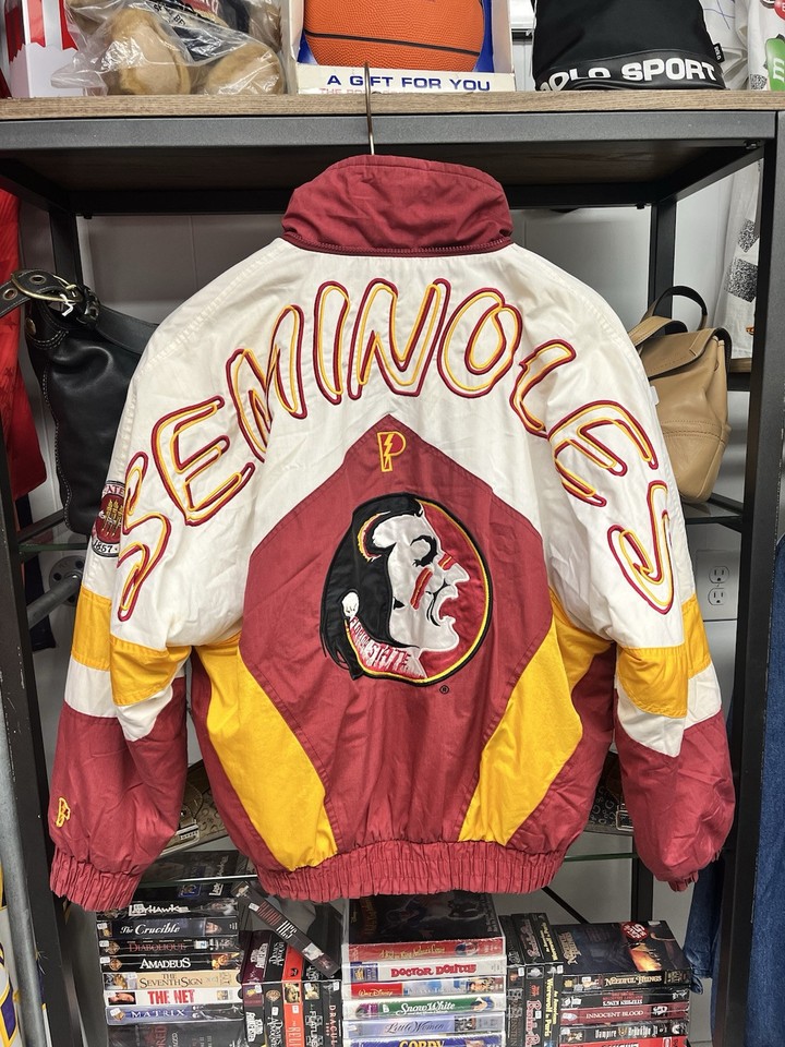 Vintage 90s Pro Player FSU Florida State Seminoles Script Puffer Jacket ...