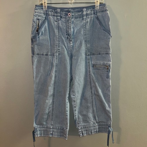 Vtg Westbound Womens Y2K Blue Denim Capri Pants 12 Gorpcore Cropped ...