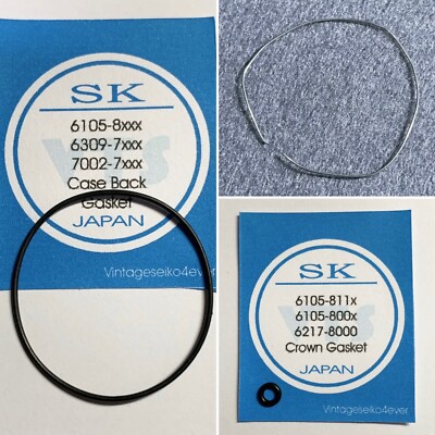 NEW REPLACEMENT GASKET SET FOR SEIKO 6105-8000 6105-8009 +Bezel ...