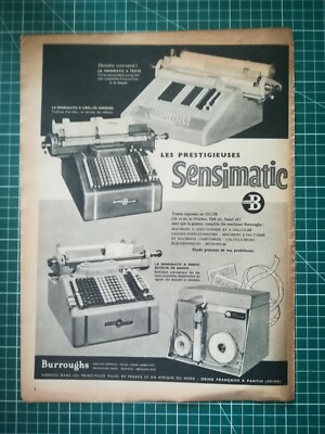 153 PUBLICITE ANCIENNE 1960 34x25cm Machines à calculer Sensimatic ...