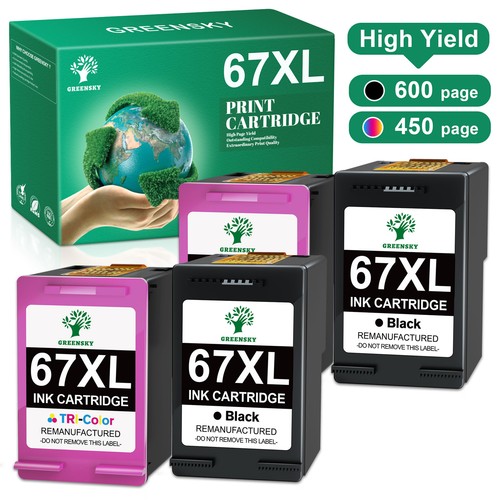 Ink Cartridge 67 XL for HP Deskjet 2752 2755 4152 ENVY Pro 6052 6055 ...