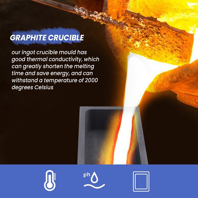 4 PièCes 1 KG Graphite Lingot le Moule CouléE Lingot Creuset Moule ...