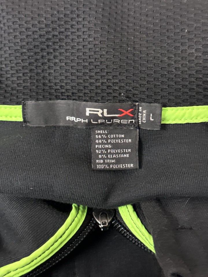 Ralph Lauren RLX Jacket Large Mens Black Softshell Reflective Full Zip ...