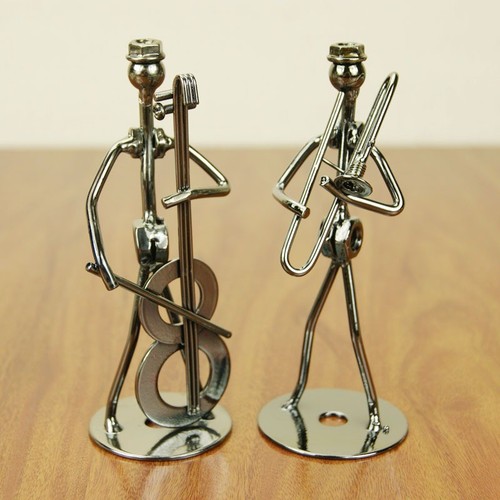 Metal Puppet Playing Musical Instrument, Vintage Band Model Home ...
