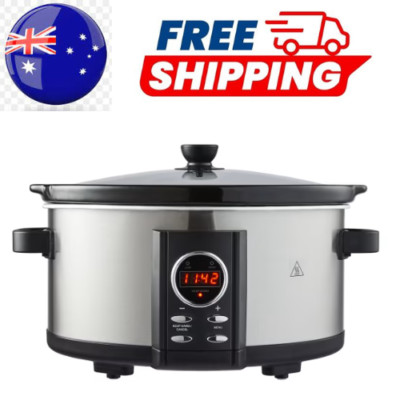 6.5L LED Slow Cooker Overnight Cooker with Removable Ceramic Pot ...