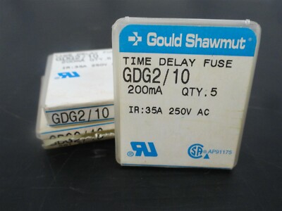 (LOT OF 15) Gould Shawmut GDG2/10 TIME DELAY FUSE -I.R.35A@250V AC ...