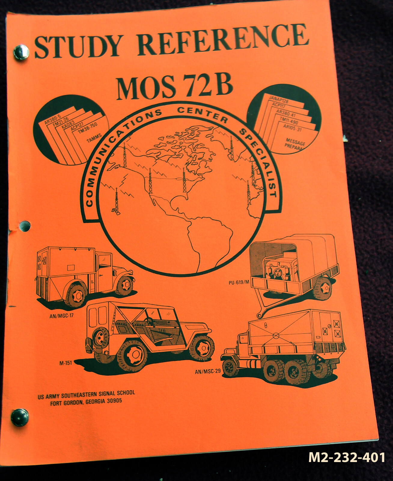 1973 STUDY GUIDE MOS 72B, COMMUNICATIONS CENTER SPECIALIST, FORT GORDON ...