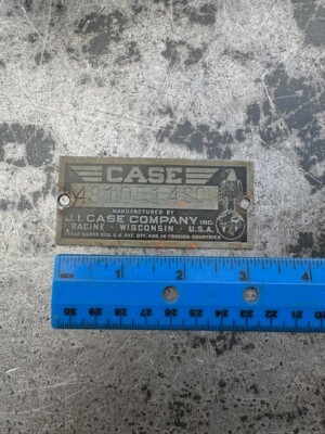 Vintage J I. Case Co. Tractor Implement Machinery Tag Racine, WI | eBay