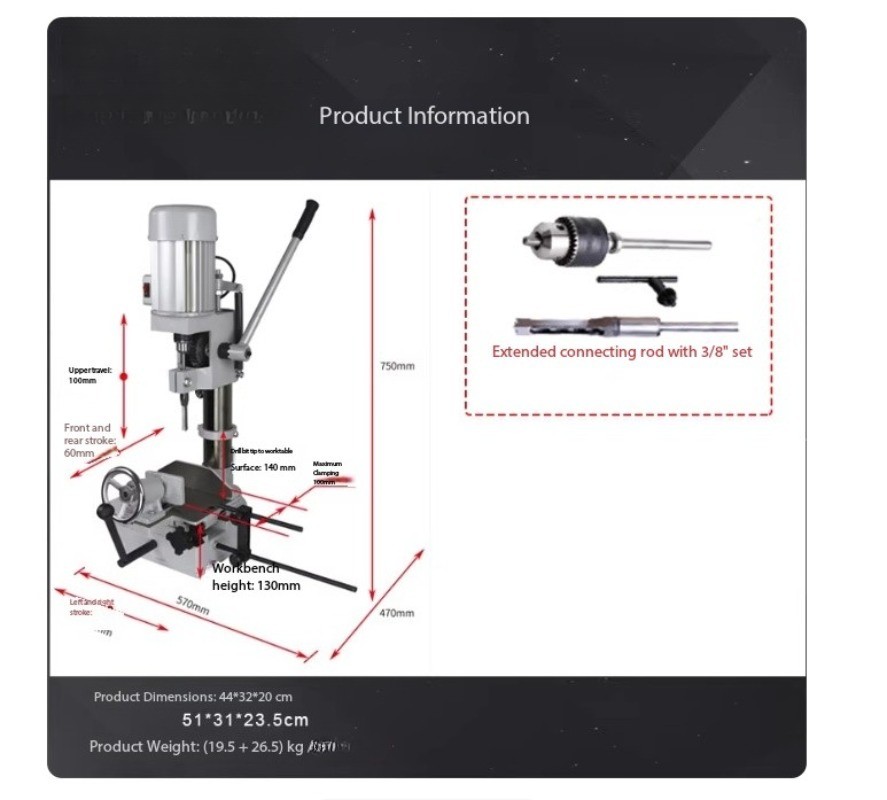 Woodworking Square Tenon Machine Multi-Function Bench Drill Tenoning ...