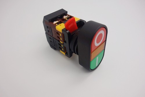 22MM Double head PUSH BUTTON SWITCH with 120V AC LED Light Momentary ON ...