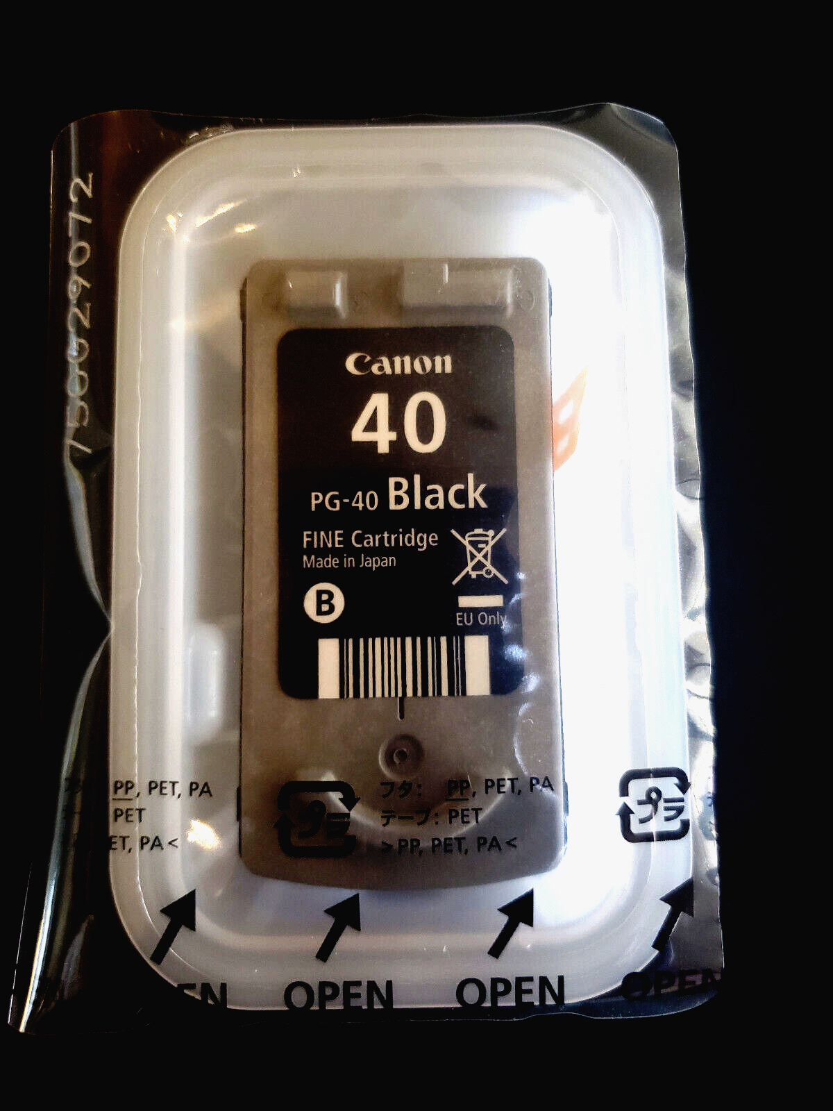 Genuine Canon PG-40 Black Ink Cartridge, For the PIXMA iP1600, iP1700 ...