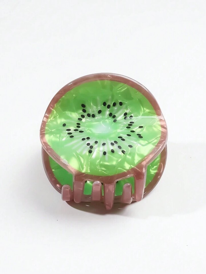 NEW Round Kiwi Fruit Hair Claw Clip Green Fruits Kiwis Hair Accessories ...