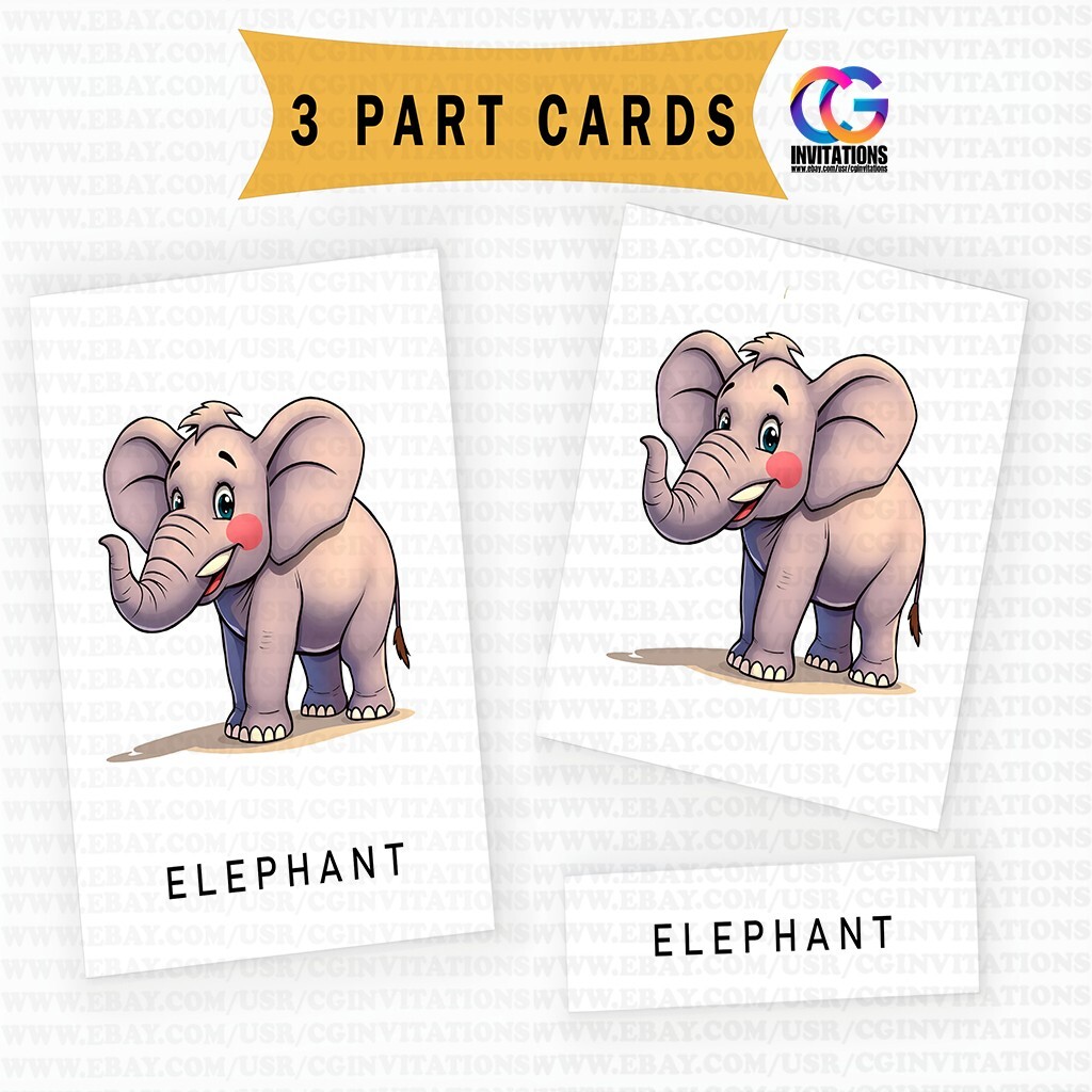 Printable Cute Animals Flash Cards-Montessori-Inspired 30 Card Set for ...