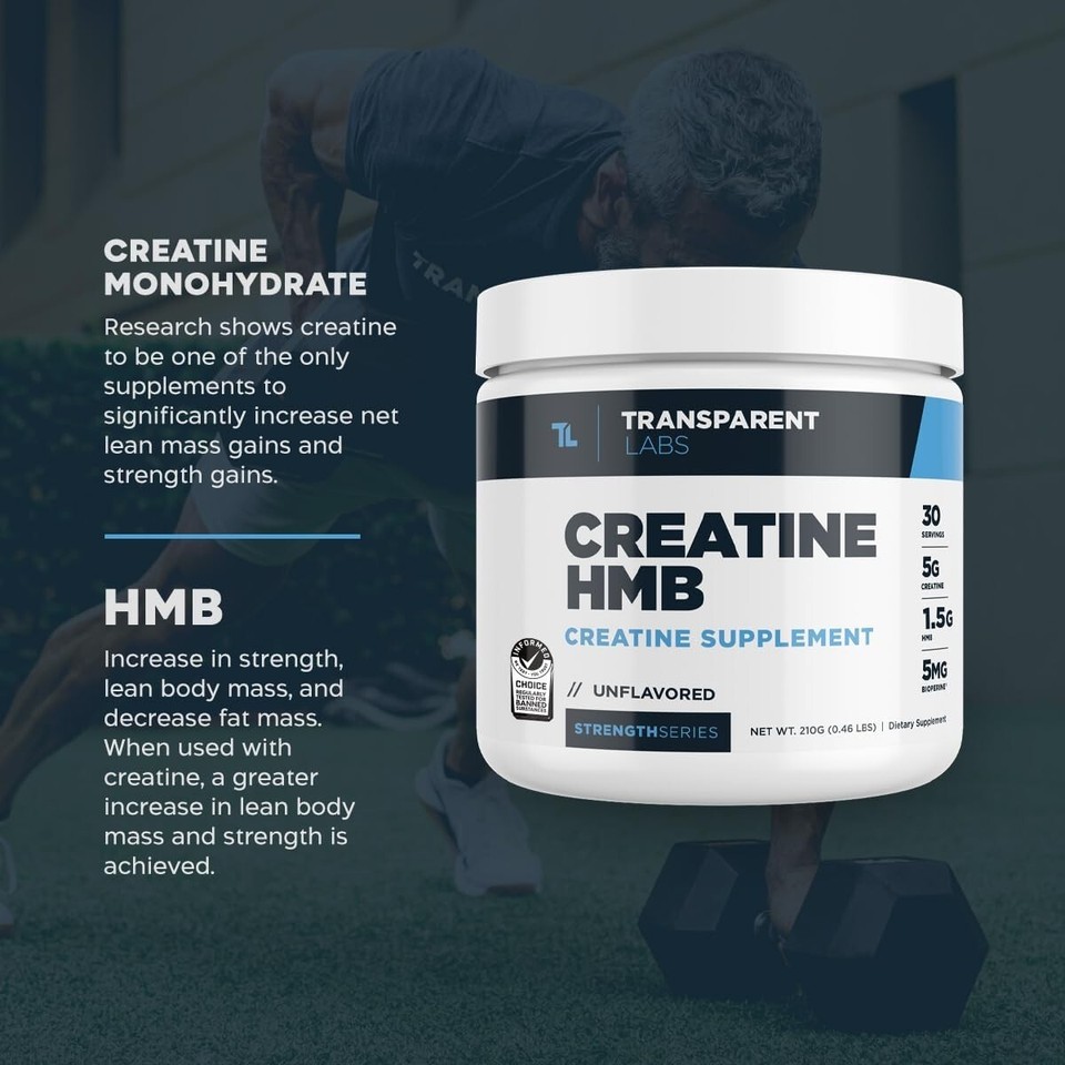 Transparent Labs Creatine HMB - Creatine Monohydrate Powder with HMB ...