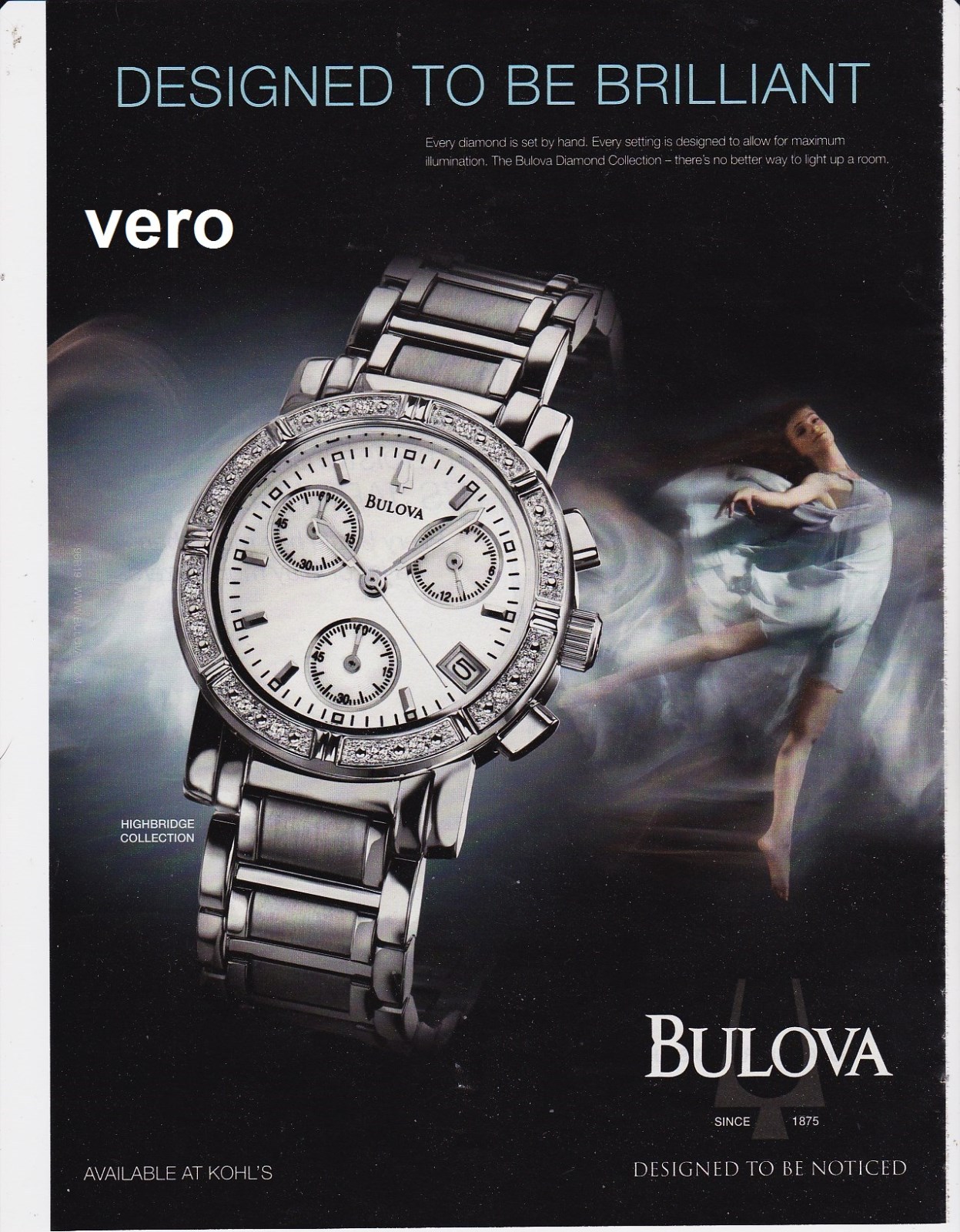 BULOVA 2015 magazine ad advert print clipping watch sexy ballerina ...