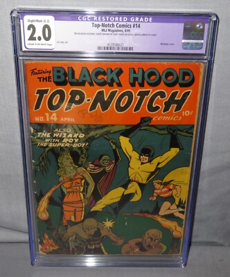 TOP-NOTCH #14 (Al Camy Bondage Cover) CGC 2.0 GD MLJ Magazines 1941 ...