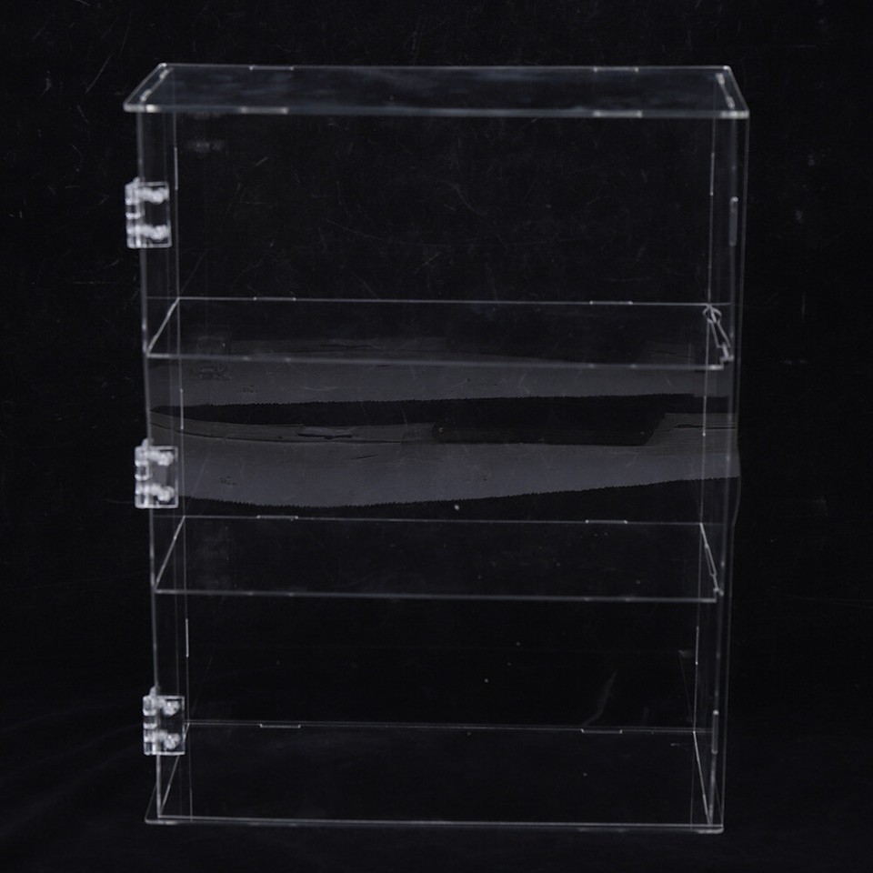 3-Tier Display Case Shelf Dustproof Clear Showcase Holder for Action ...
