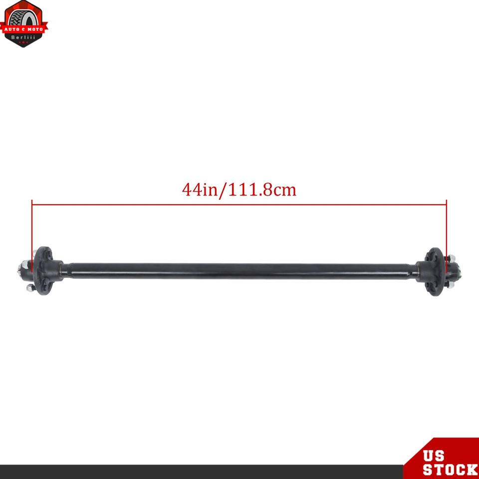 2000 lbs Trailer Boat Utility Axle with U-Bolt Kit 4 lug-4" Idler 44 ...